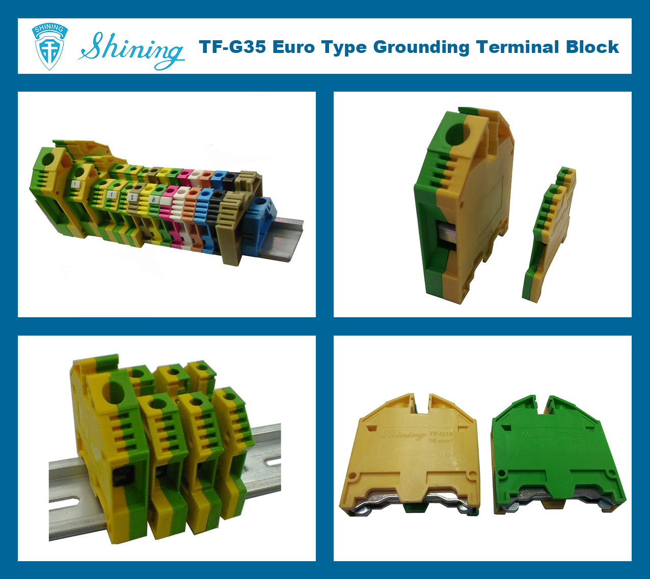 TF-G35 Euro Type 35mm Grounding Terminal Strip - Shining E&E Industrial