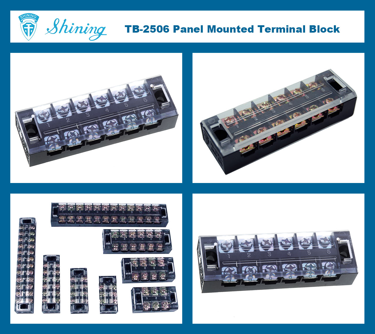 TB 2506 Fixed Barrier 25A 6 Pole Terminal Block Shining E E Industrial TB 2506 Fixed Barrier 25A 6 Pole Terminal Block Shining E E Industrial